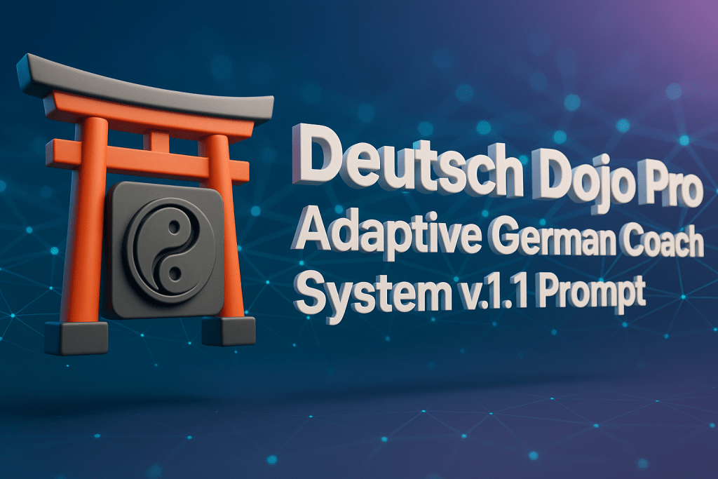 Deutsch Dojo Pro: Adaptive German Coach System v1.1 Prompt - Digital ...